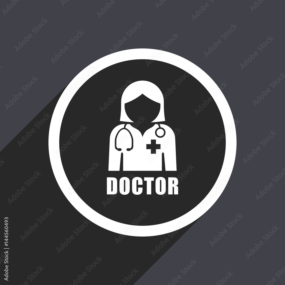 Doctor flat design vector icon. Stock Vector | Adobe Stock