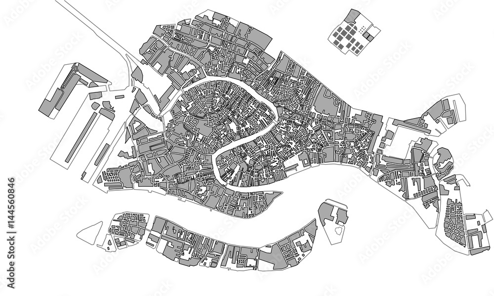 map of the city of Venice, Italy Stock Illustration | Adobe Stock