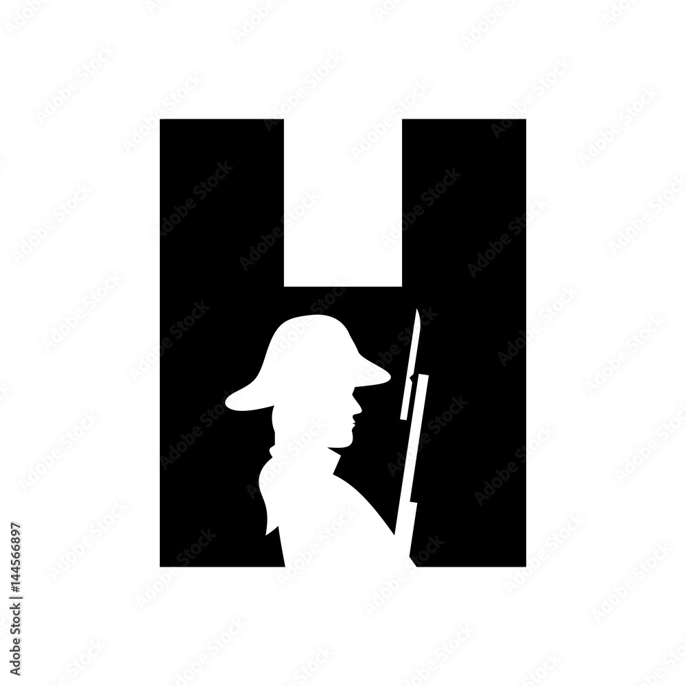 letter h logo vector. soldier logo. Stock Vector | Adobe Stock