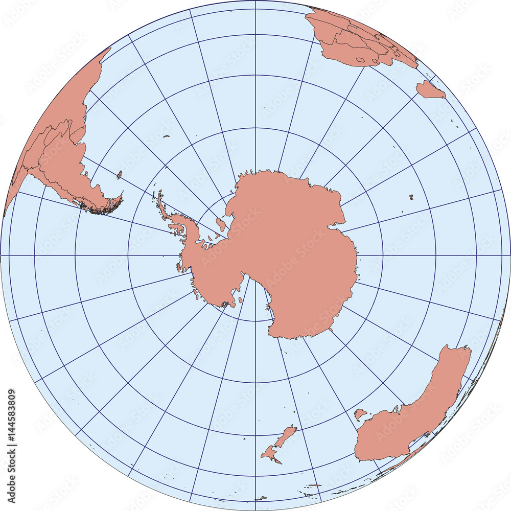 South Pole antarctica earth globe vector map Stock Vector | Adobe Stock