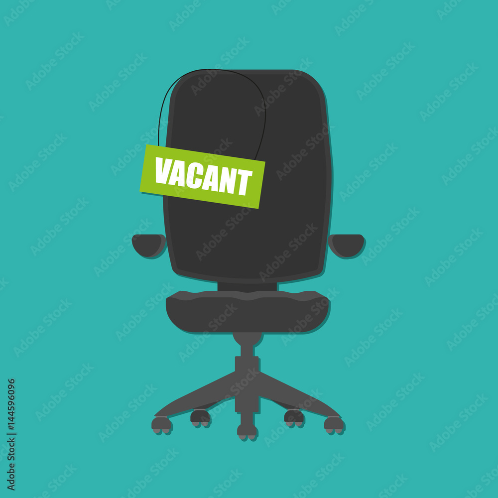 Chair with job vacancy Vector illustration. Stock Vector | Adobe Stock