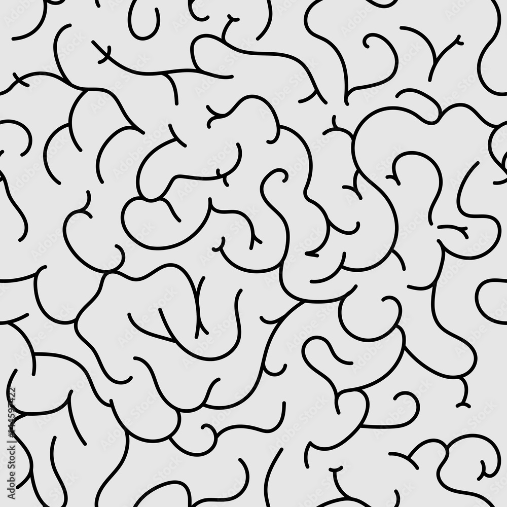 Poster Seamless brain pattern – Muurposter | Europosters