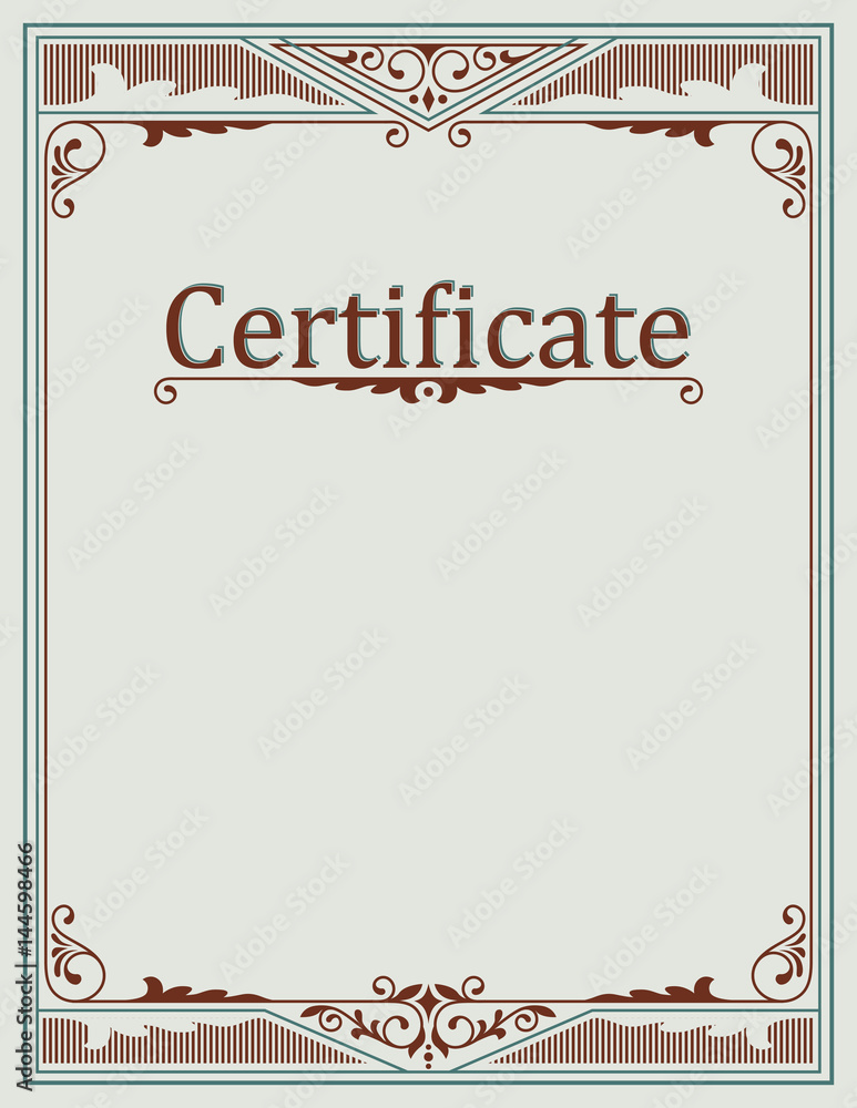 Ornate border and text divider, Letter page proportions. Template for ...