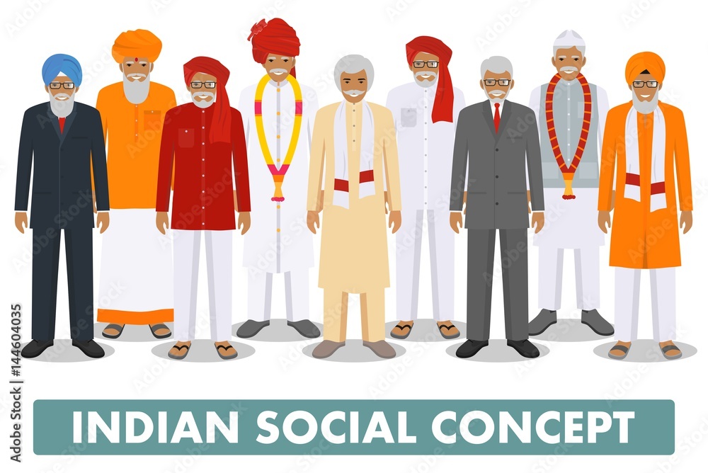 Social concept. Group indian senior people standing together in ...