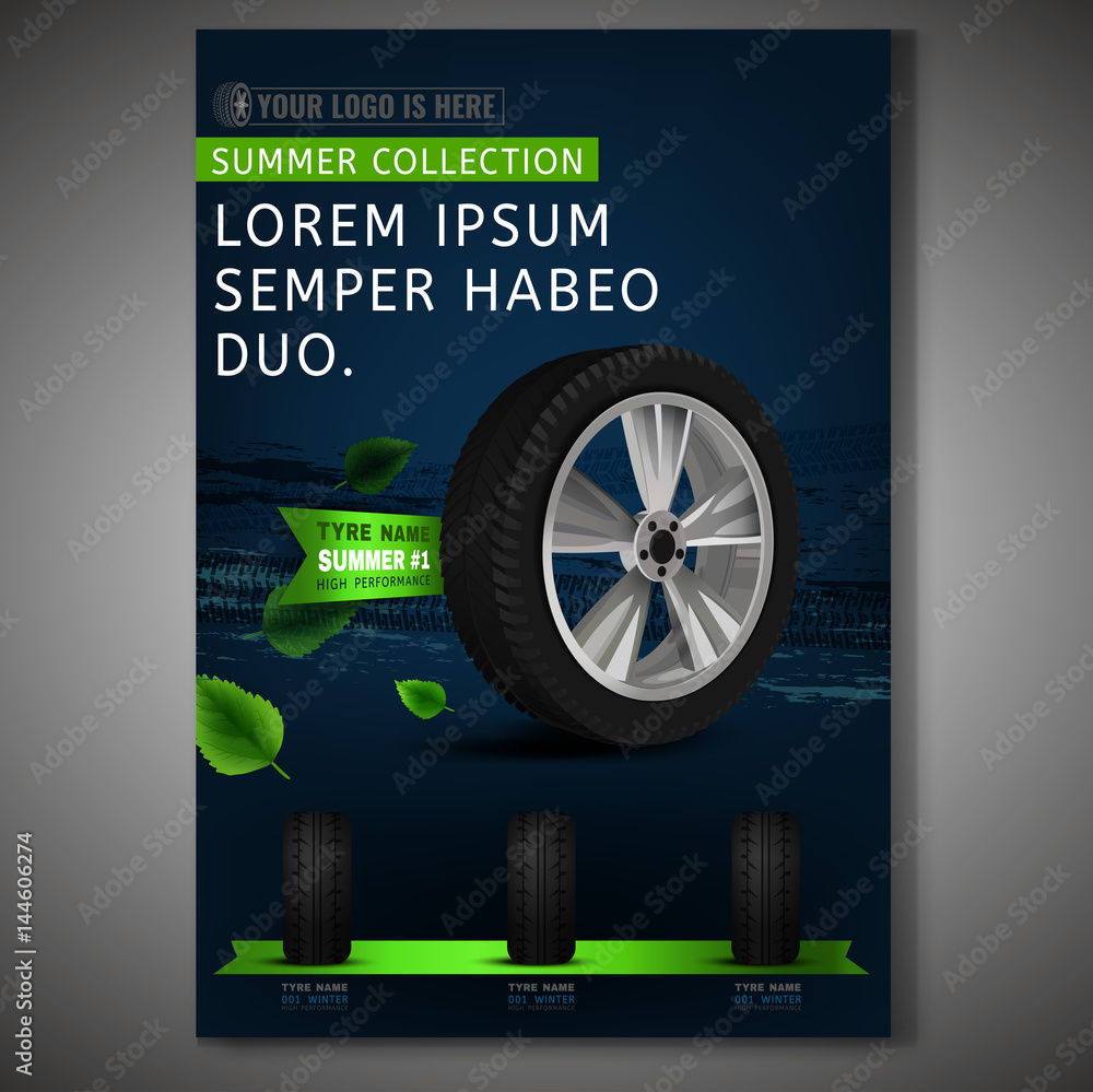 Tyre Poster Image Stock Vector | Adobe Stock