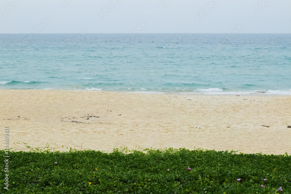 Layers of field, beach and sea the landscape of Thailand Stock Photo ...