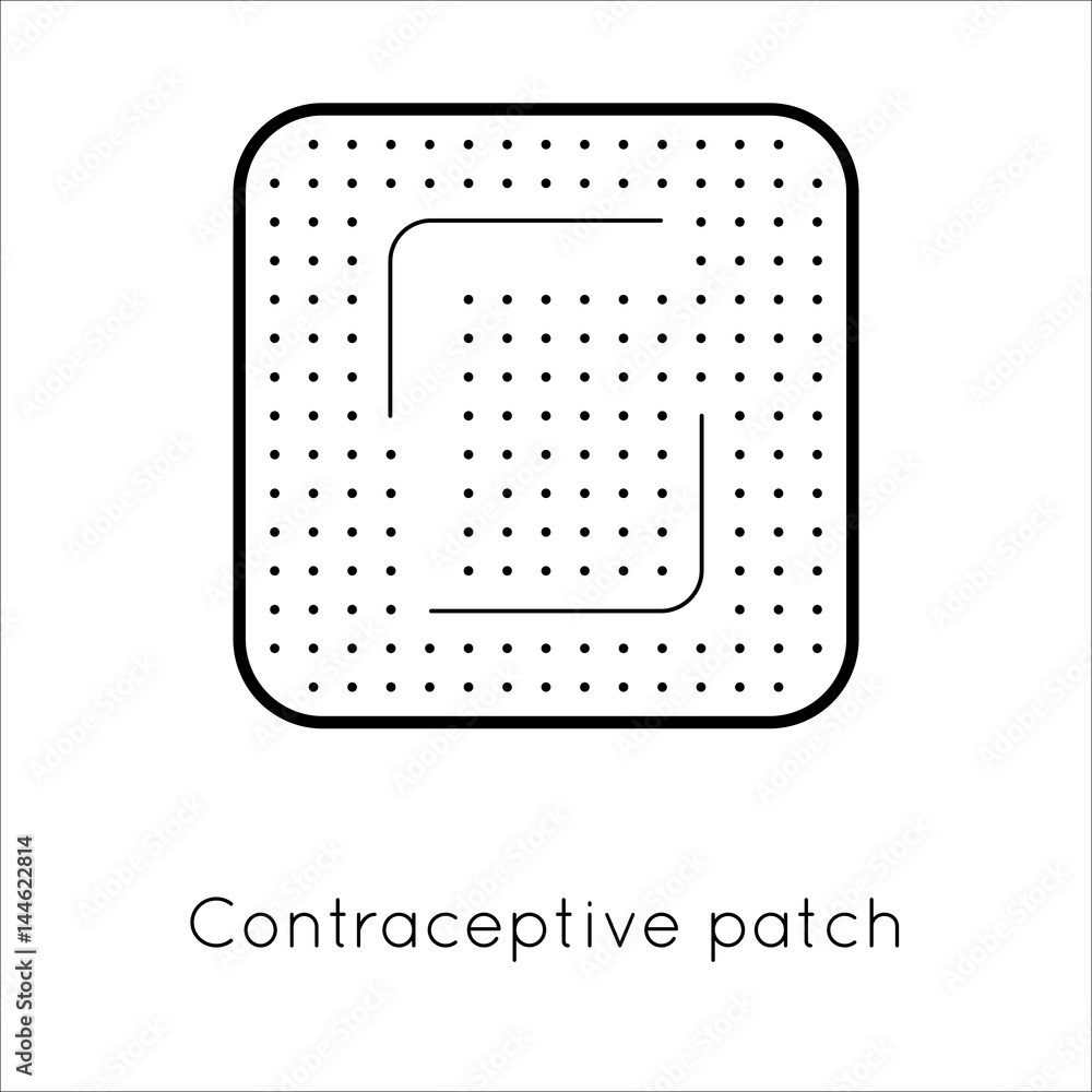 Contraception method patch. Estrogen contraceptive patch. Female ...