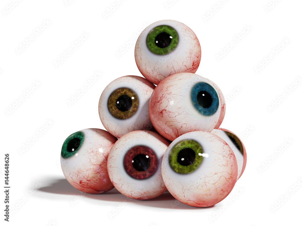 eyeball pyramid with realistic human eyes in different natural colours ...