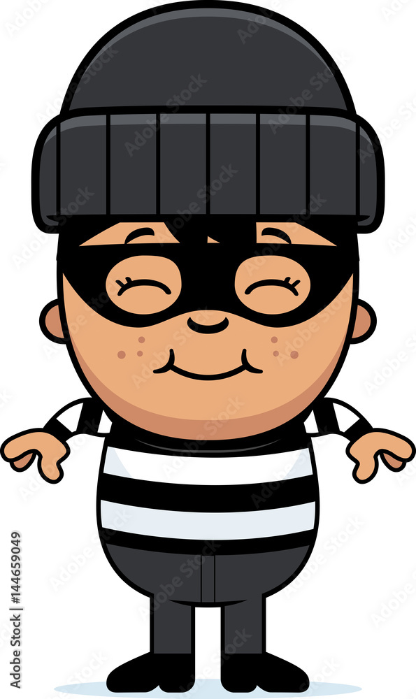 Smiling Cartoon Little Burglar Stock Vector | Adobe Stock