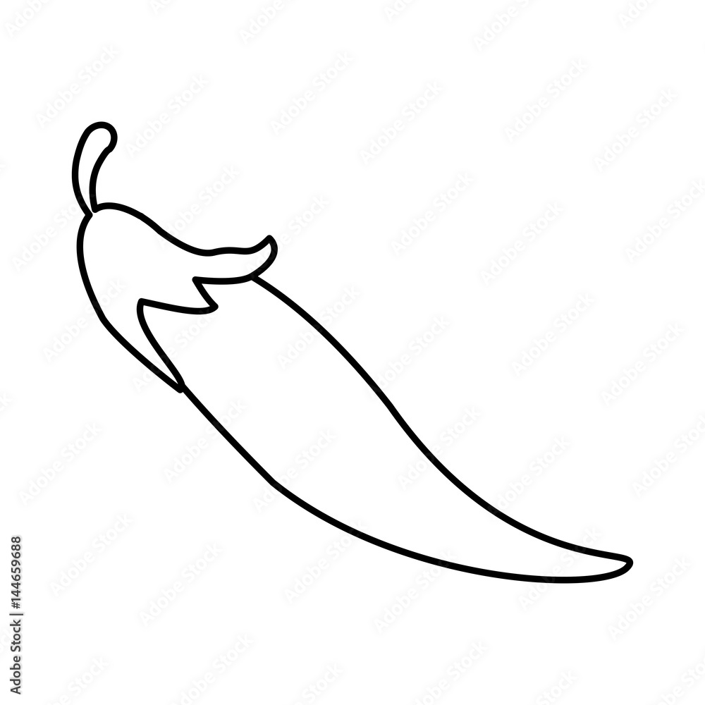 chili pepper food healthy image outline vector illustration eps 10 ...