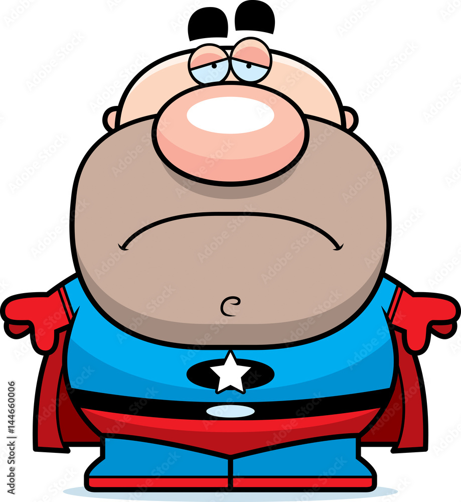 Cartoon Sad Superhero Stock Vector | Adobe Stock