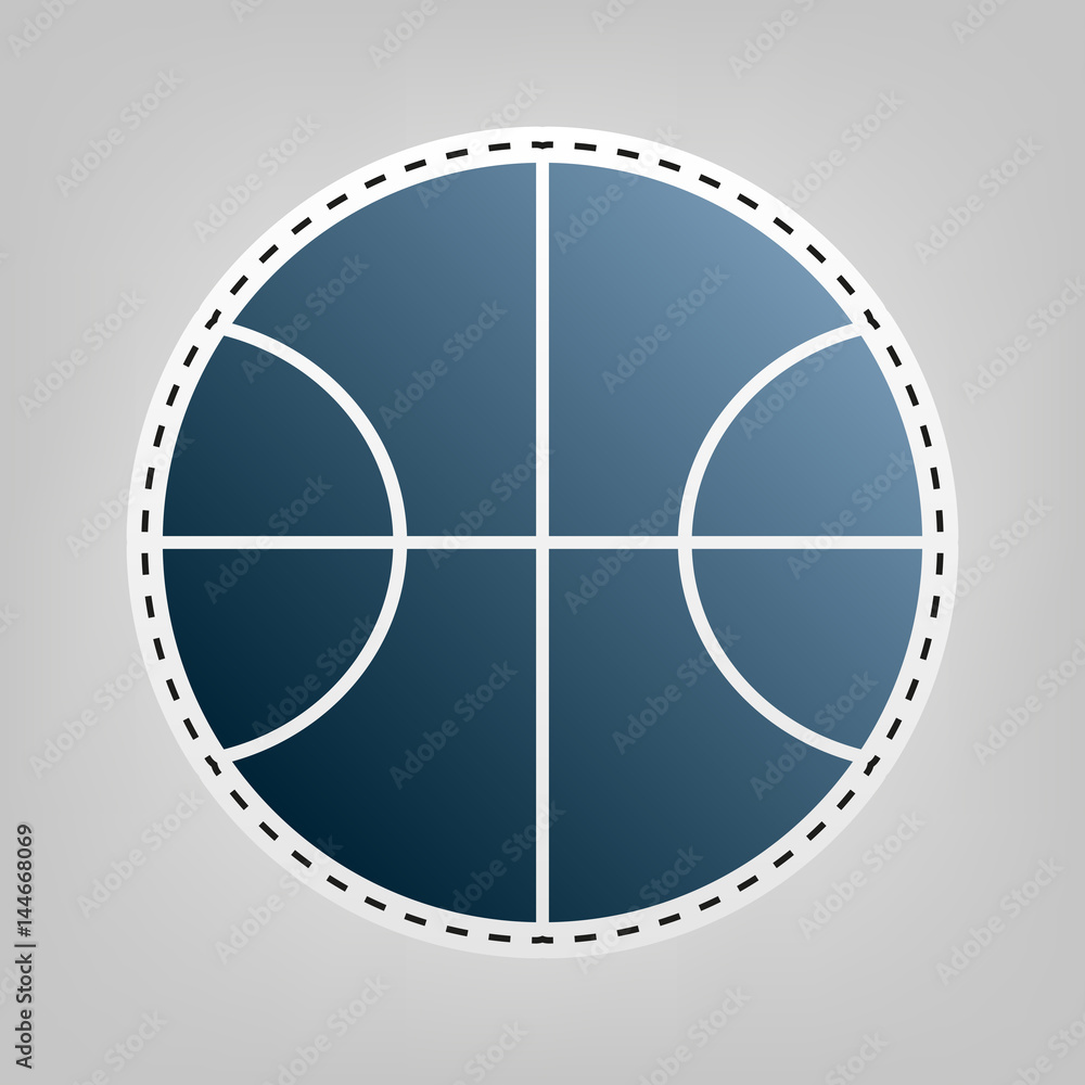Blue Basketball Outline