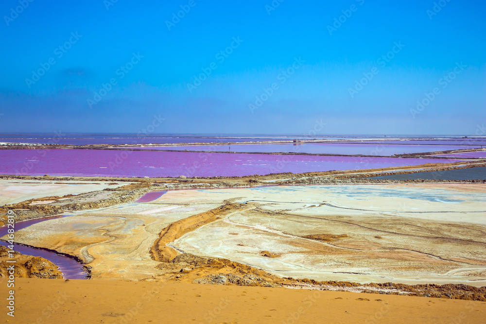 Extraction of ocean salt in Namibia Stock Photo | Adobe Stock