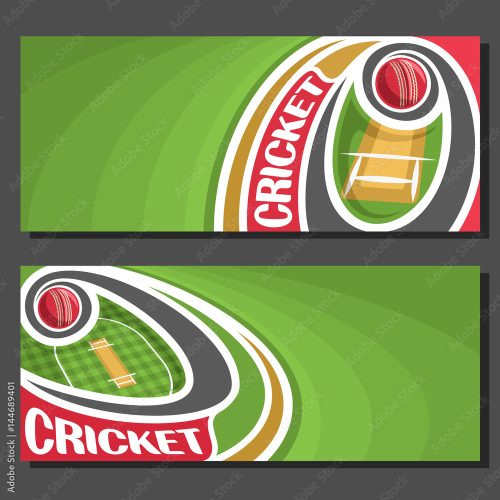 Vector horizontal Banners for Cricket game: 2 layouts for title on ...