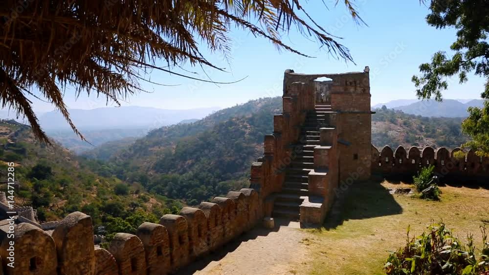 Kumbhalgarh fort in the Rajsamand district near Udaipur, India. Kumbhal ...