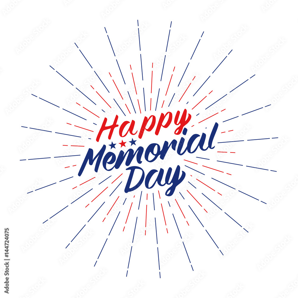 Vector Happy Memorial Day text lettering for greeting card, flyer ...