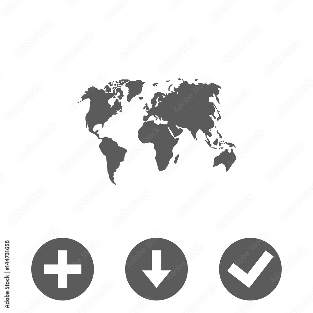 world map icon stock vector illustration flat design Stock Vector ...