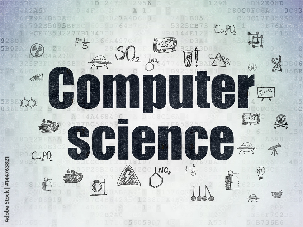 Science concept: Computer Science on Digital Data Paper background ...