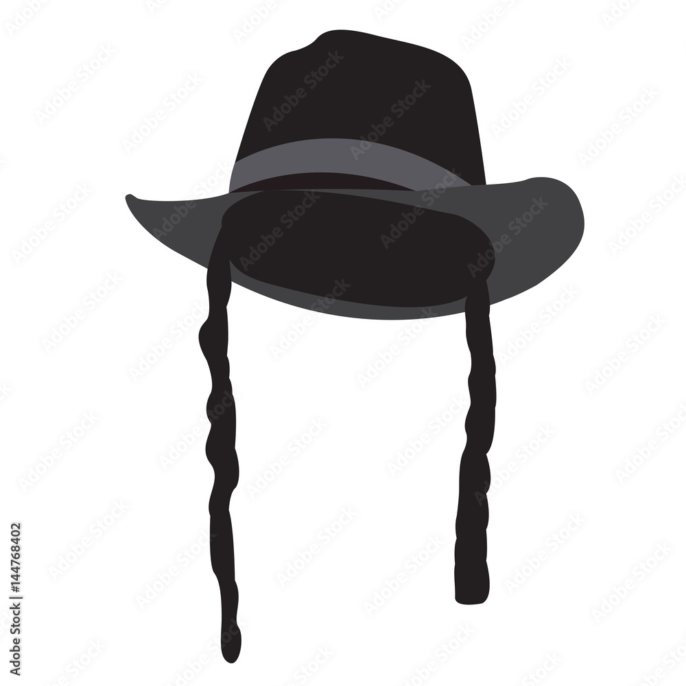Isolated traditional jewish hat on a white background, Vector ...