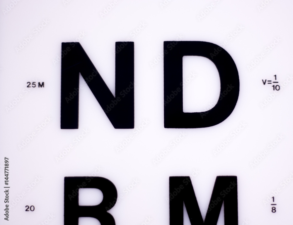 Optician eye test chart Stock Photo | Adobe Stock