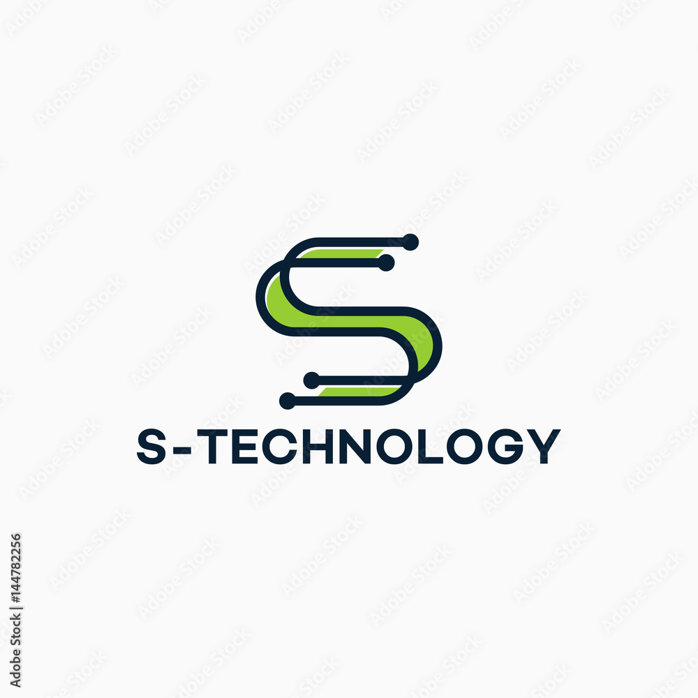 simple S initial technology logo designs template Stock Vector | Adobe ...