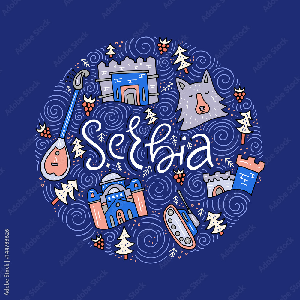 Serbian Symbols Vector Stock Vector | Adobe Stock