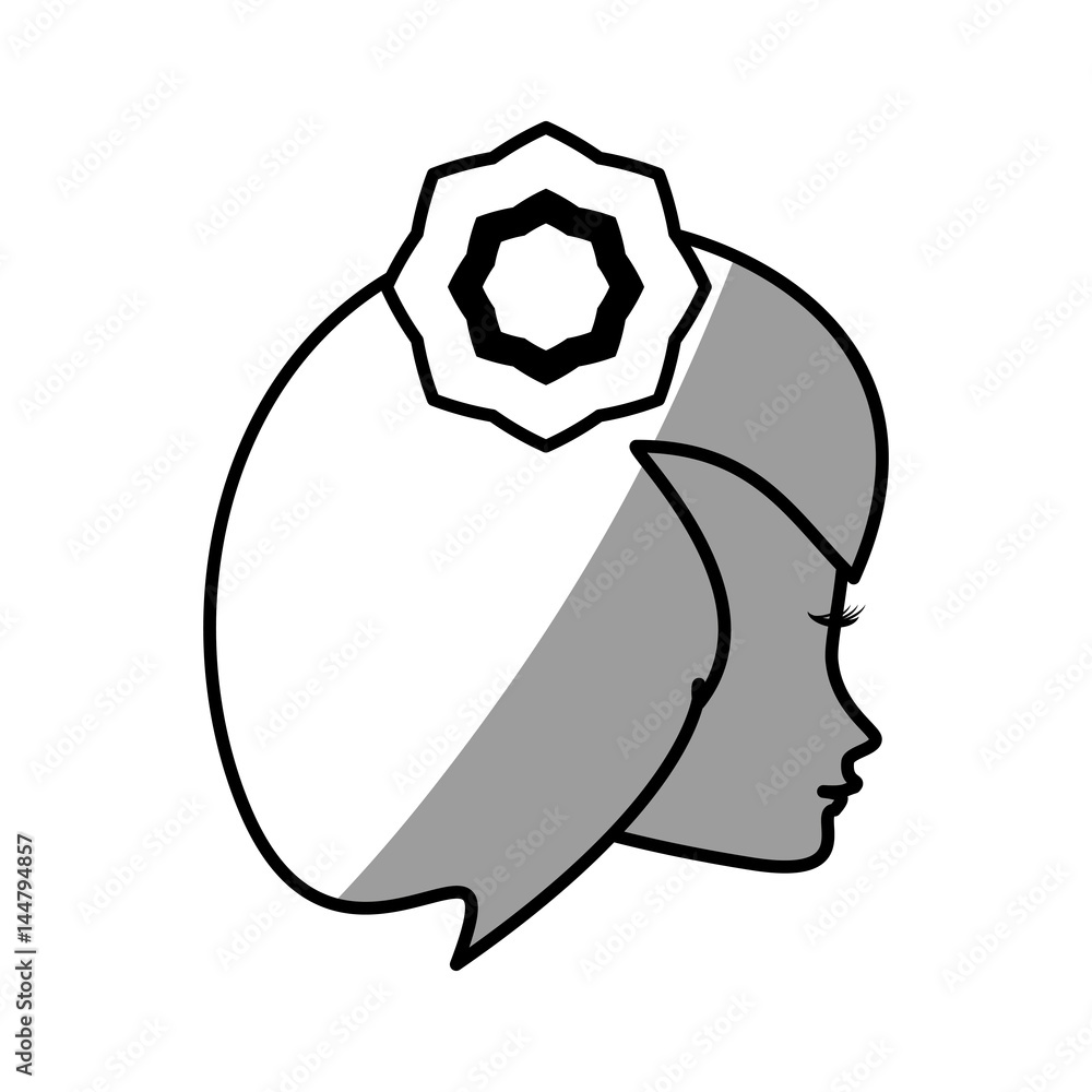 cute profile woman avatar flower vector illustration eps 10 Stock ...