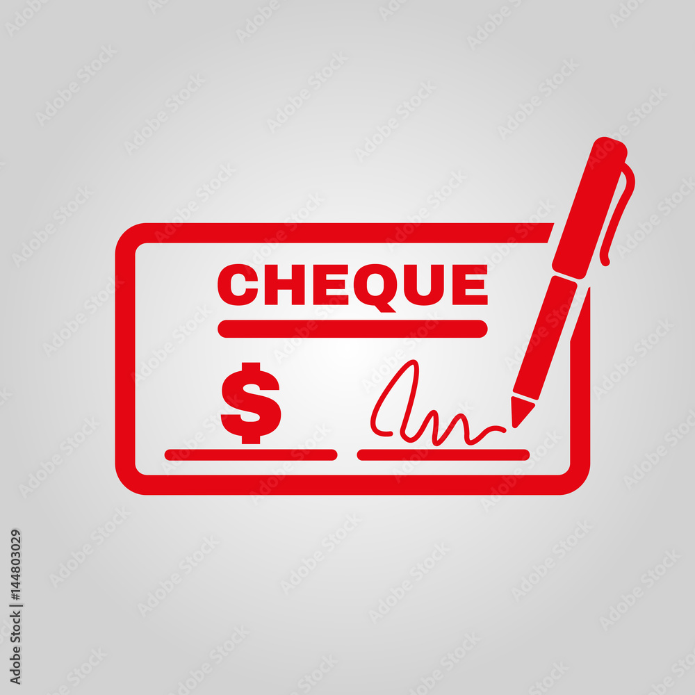 Cheque icon. Bank and finance, pay symbol. Flat design. Stock - Vector ...