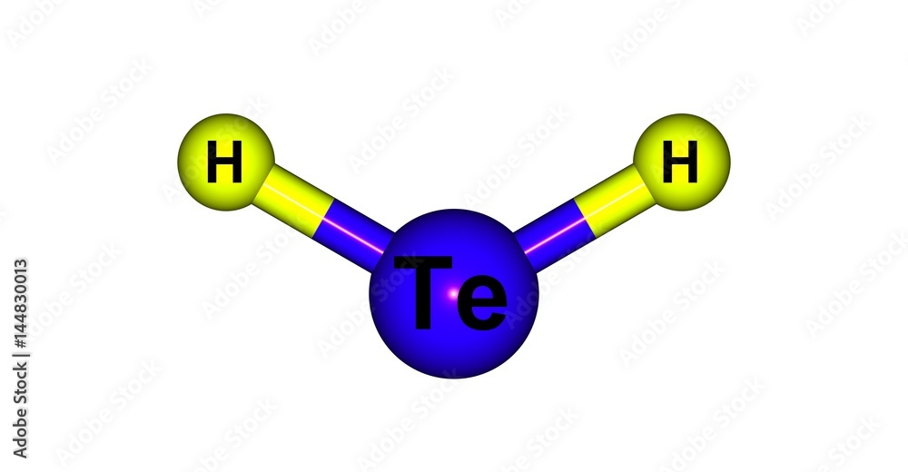Hydrogen telluride molecular structure isolated on white Stock ...