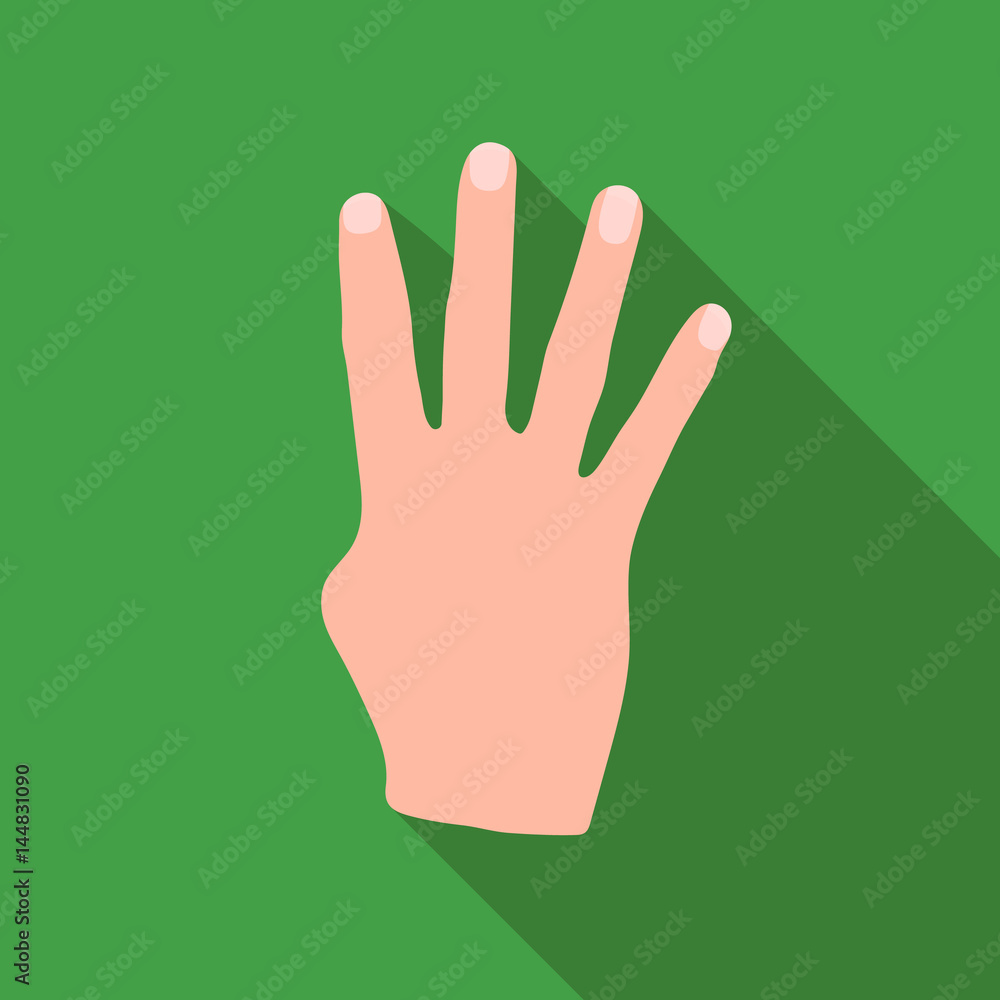 Rabia sign icon in flat style isolated on white background. Hand ...