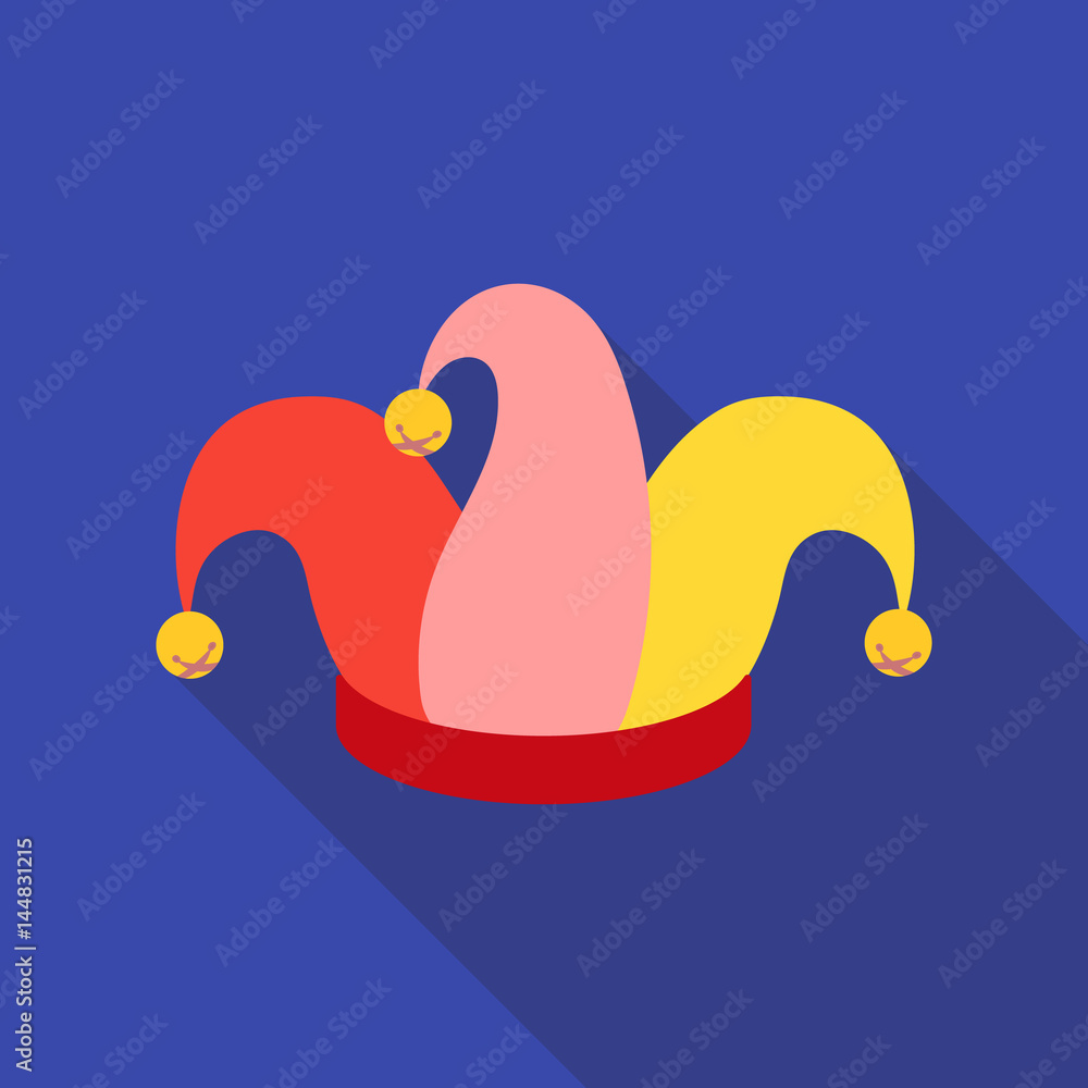 Jester's cap icon in flat style isolated on white background. Hats ...