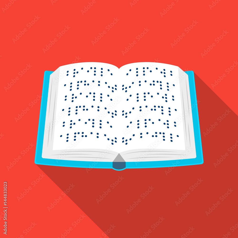 Book written in braille icon in flat style isolated on white background ...
