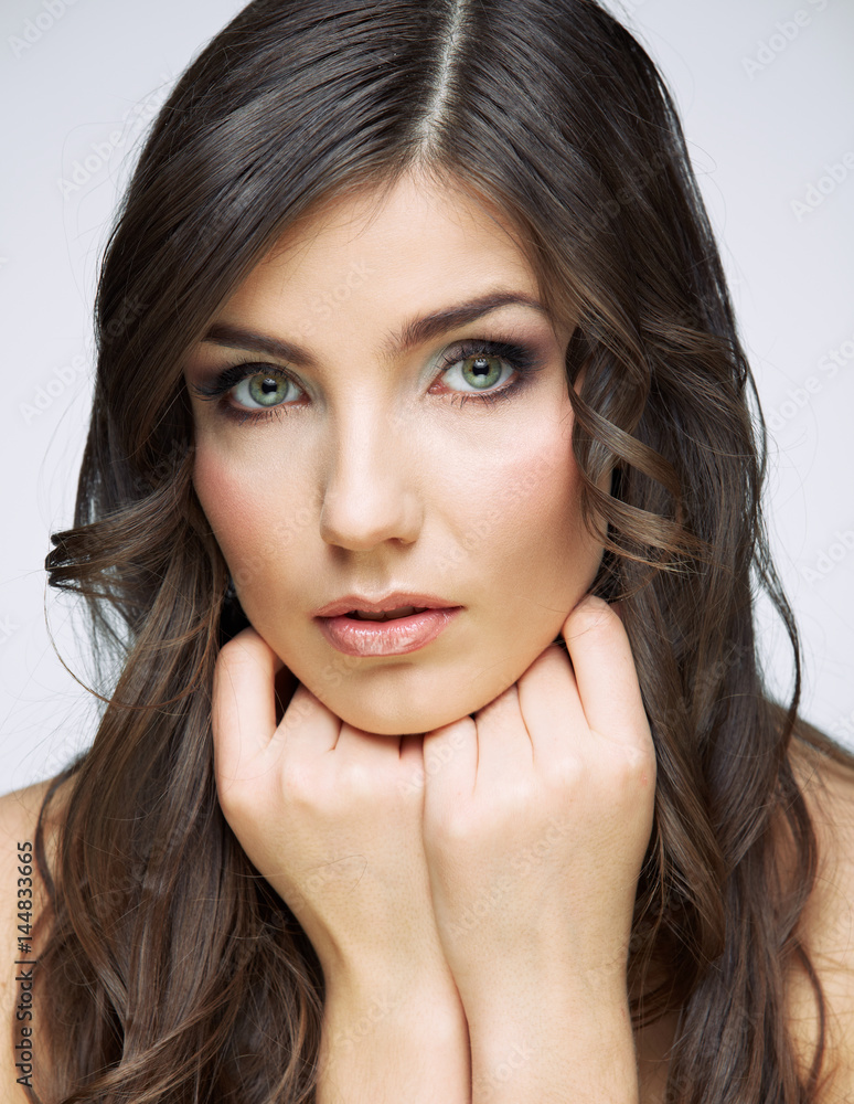 Face portrait of beautiful woman with natural clean skin. Stock Photo ...