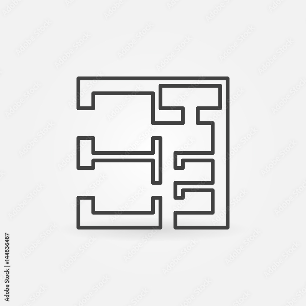 Square house plan icon Stock Vector | Adobe Stock