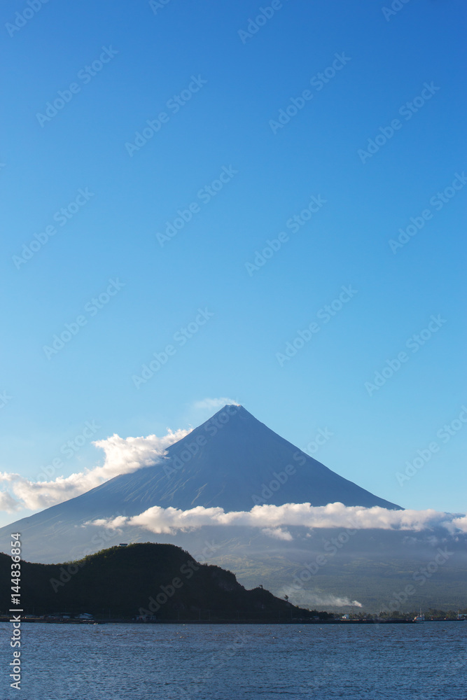 Mayon volcano,view from Legazpi Boulevard view point,Philippines Stock ...