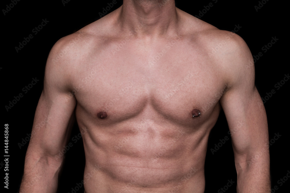 male body part - isolated on black Stock Photo | Adobe Stock