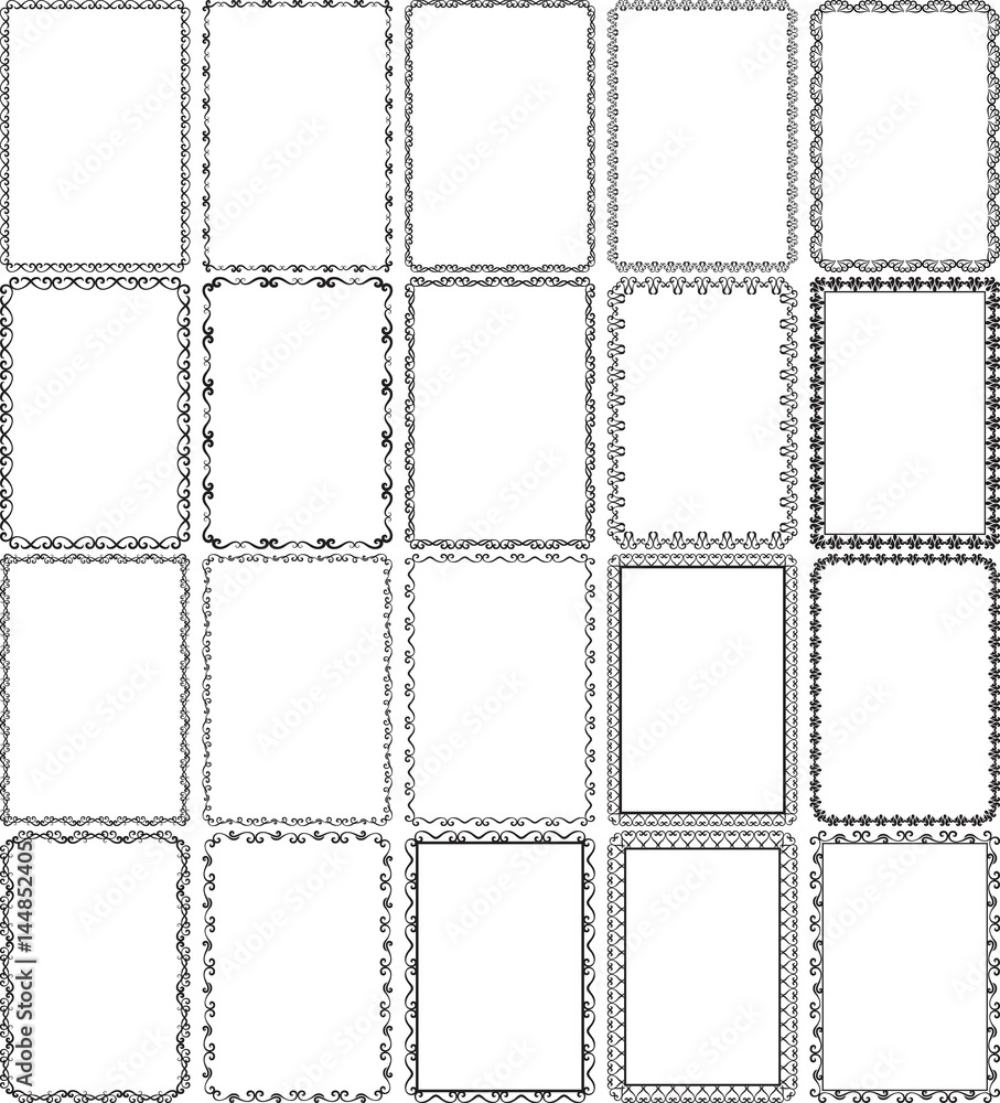 Set of decorative borders - design elements Stock Vector | Adobe Stock