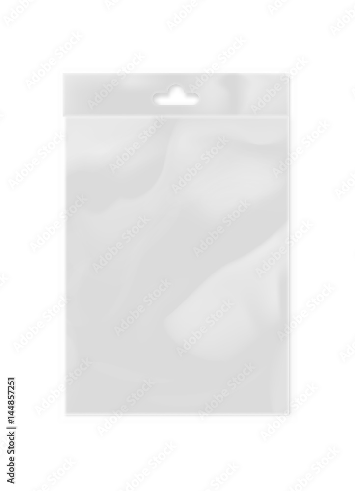 Plastic bag template for transparent mockup isolated on white ...