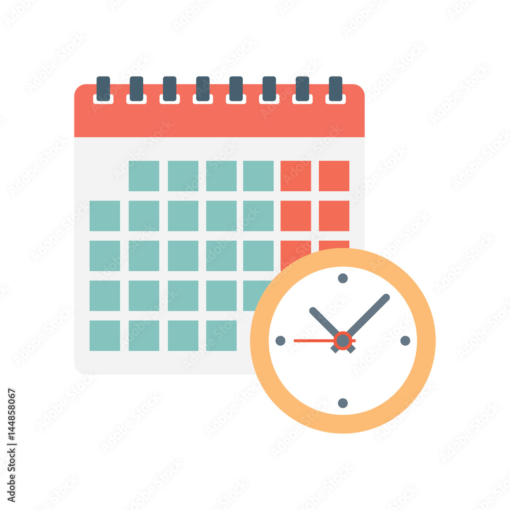 calendar and clock icon. Stock Vector | Adobe Stock