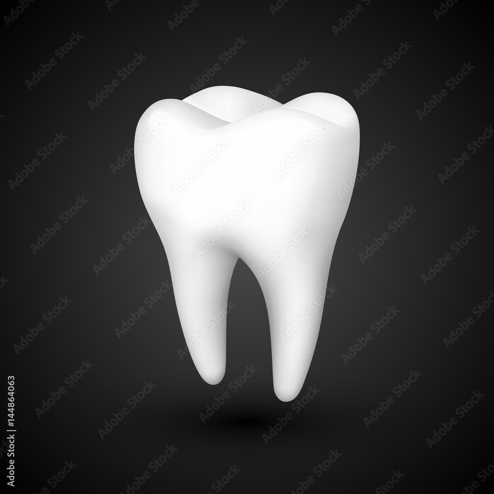 tooth on a black background, template design element, Vector ...