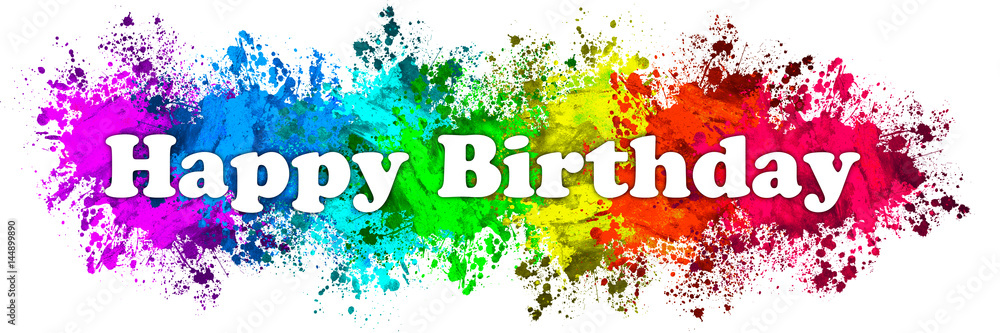 Paint Splatter Words - Happy Birthday Stock Illustration | Adobe Stock