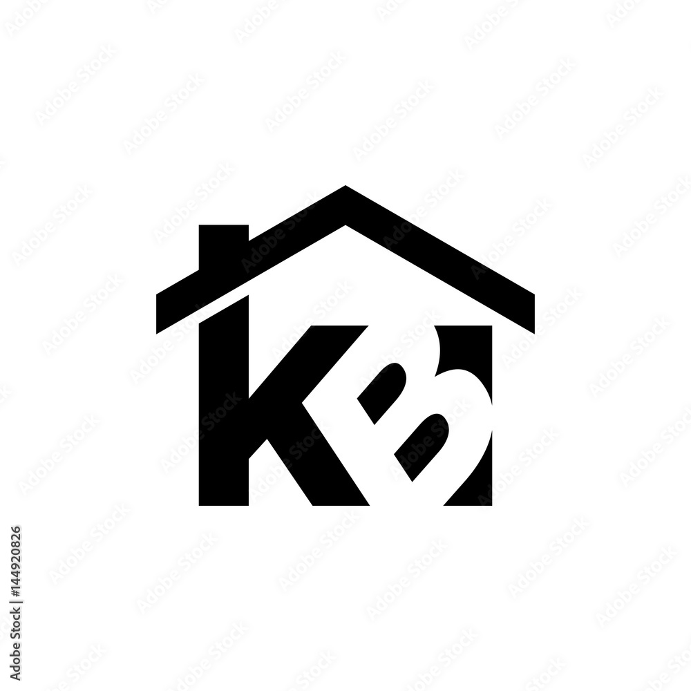 letter K and B logo vector. home logo vector. Stock Vector | Adobe Stock