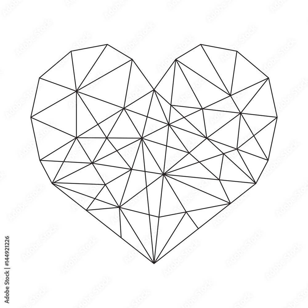 Geometric Heart Stock Vector | Adobe Stock