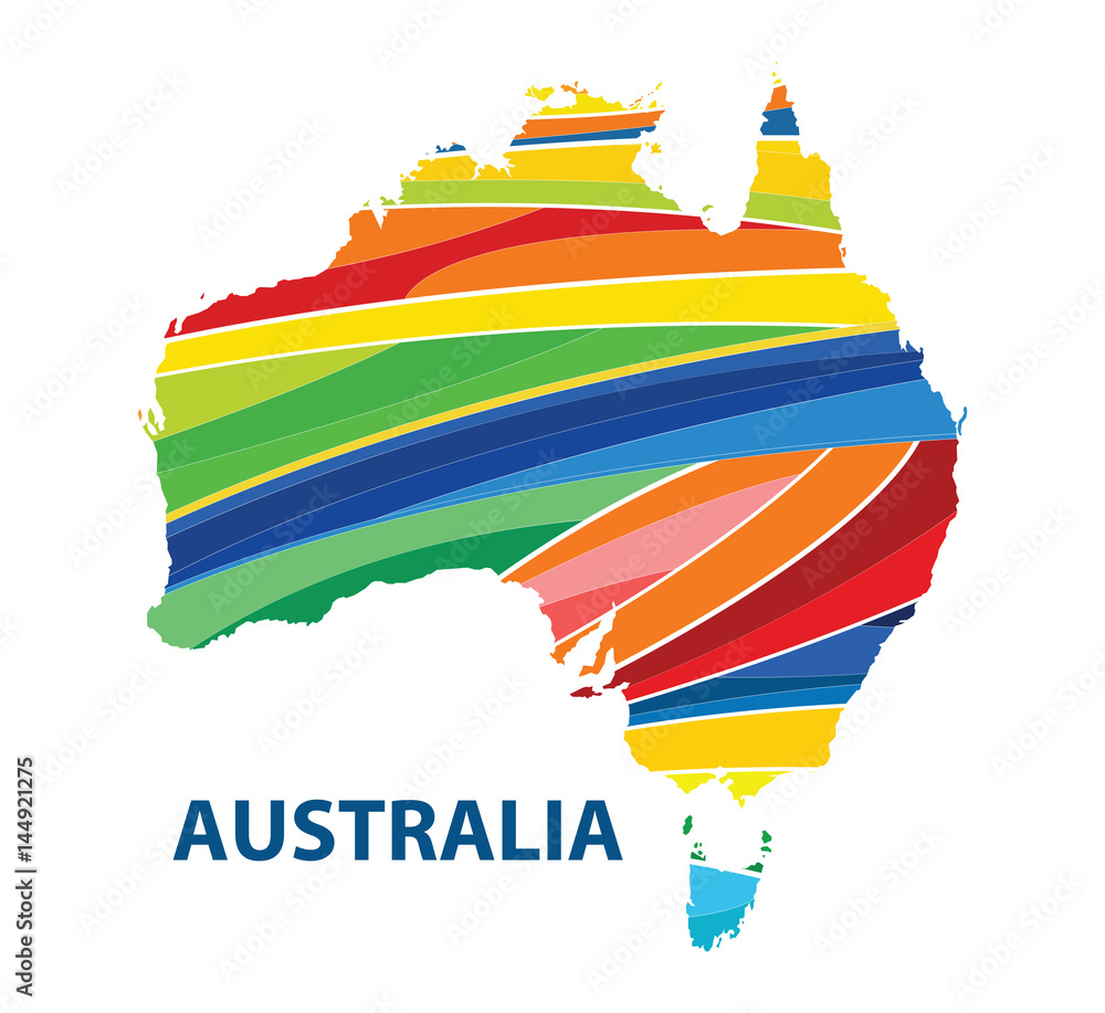 Colorful abstract Australia map vector Stock-Vektorgrafik | Adobe Stock