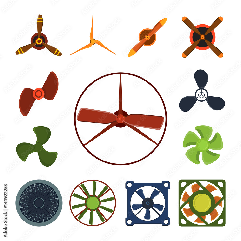 Propeller fan vector wind ventilator equipment air blower cooler ...