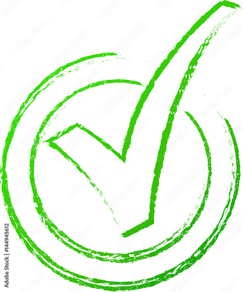 green check mark stamp Stock Vector | Adobe Stock