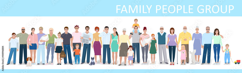 Big family, vector illustration Stock Vector | Adobe Stock