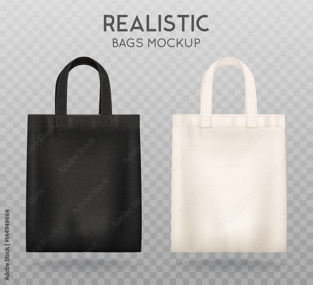 Black White Tote Bags Transparent Background Stock Vector Adobe Stock