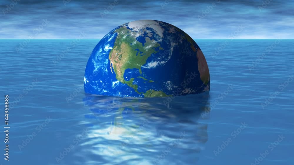 Video Stock Global Warming – Earth in Water 4K loop. Animation of our ...