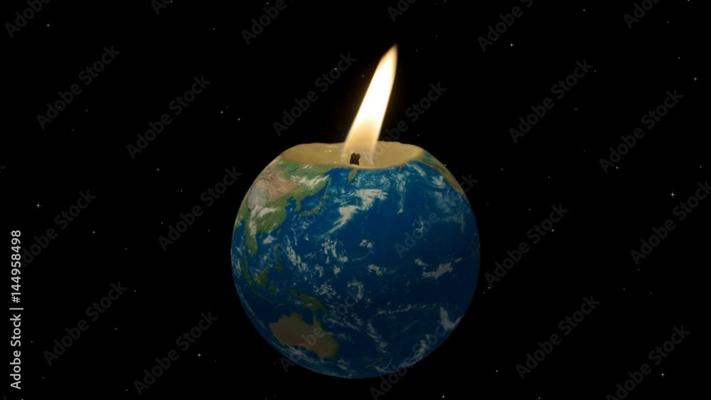 Vidéo Stock Global Warming – Earth as Candle 4K Loop. Animation of our ...